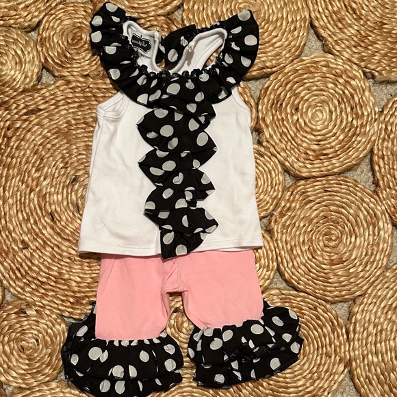 Mud Pie | Matching Sets | Mud Pie Black And White Polka Dot Ruffle Top ...